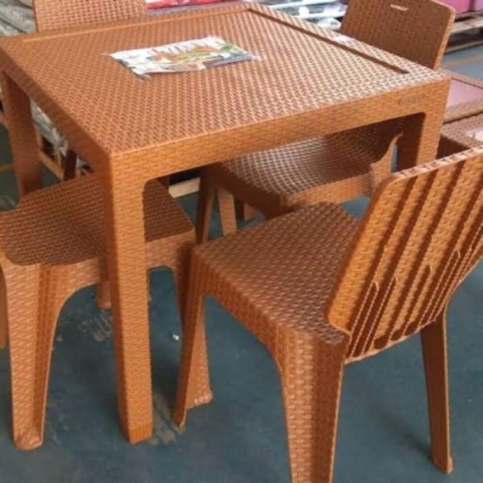 Jual MEJA MAKAN PLASTIK ROTAN NAPOLLY MRS MM- 8873 MDF TANPA KACA ...
