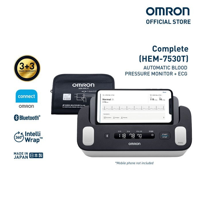 Jual Omron BPM HEM-7530T (OMRON Complete) Tensimeter Digital + EKG | Shopee Indonesia