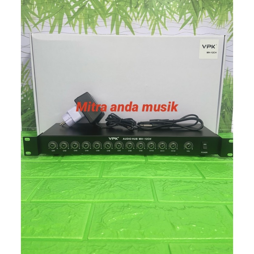 Jual Spliter audio hub mic microphone 12 channel input 1 channel output ...