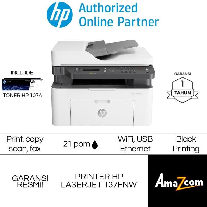 Jual HP LaserJet MFP 137FNW Printer Wireless All In One Laser Jet ...
