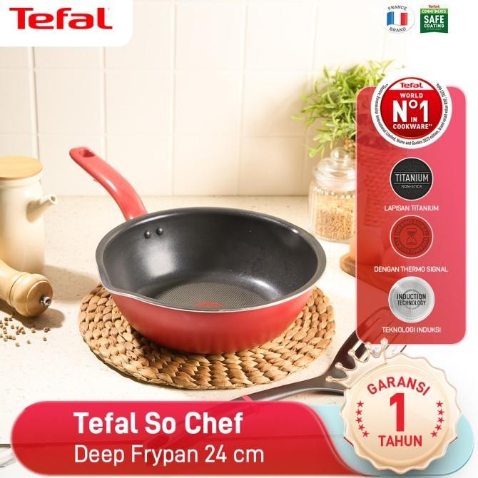 Jual Tefal So Chef Deep Frypan 24Cm Wajan Anti Lengket Fs | Shopee Indonesia