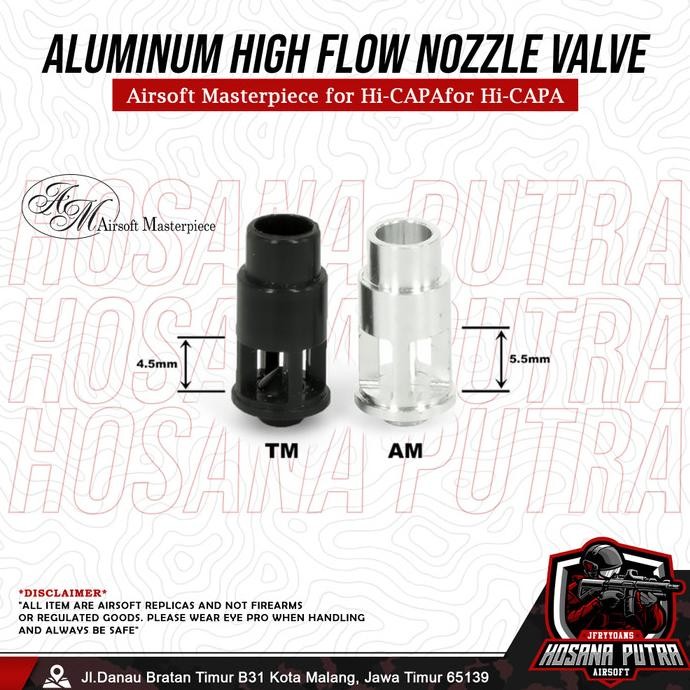 Jual Airsoft Masterpiece Aluminum High Flow Nozzle Valve for Hi-CAPA ...