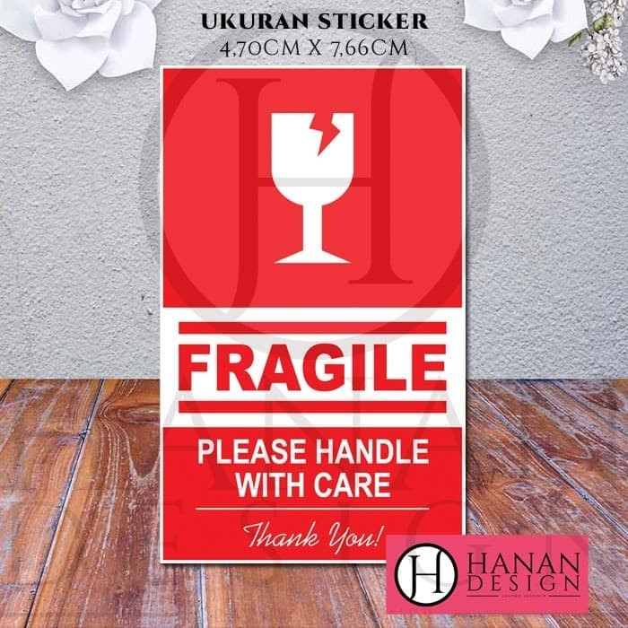 Jual Stiker Fragile Jangan Dibanting Makanan Label Awas Pecah Belah ...