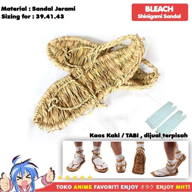 Jual Sandal Jerami Jepang Straw Waraji Samurai Shinigami Bleach ...