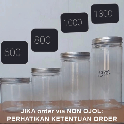 Jual ET311 Toples Tabung Silinder - Toples Jar Plastik 600 ml Tutup ...