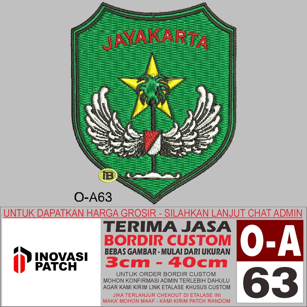 Jual INOVASI PATCH BORDIR LOGO O-A63 JAYAKARTA - REVIEW/TESTIMONI ...