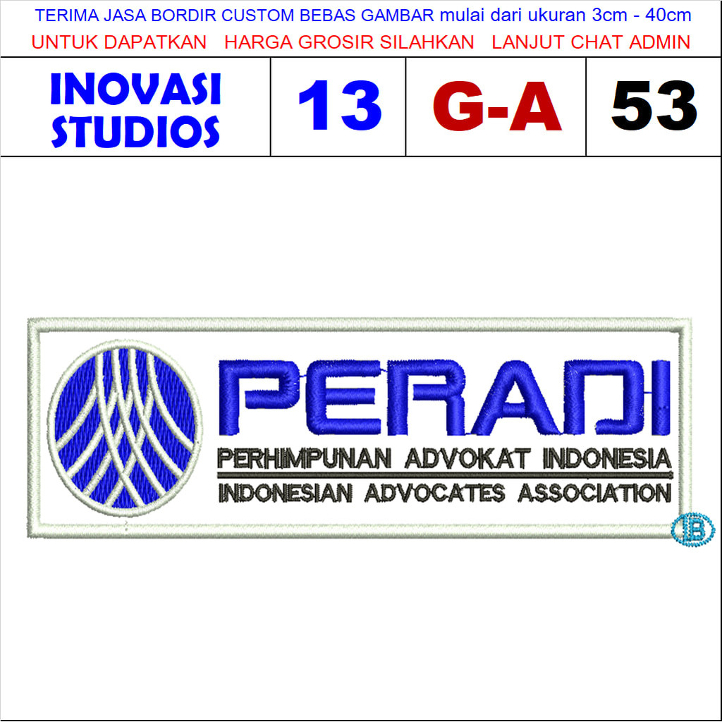 Jual I STUDIOS PATCH BORDIR LOGO EMBLEM/BADGE G-A53 PUTIH PERADI ...