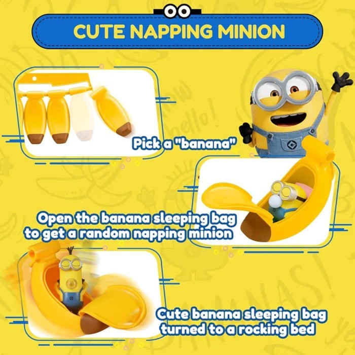 Jual MINIONS BLIND BOX ACTION FIGURE FUN BANANA NAPTIME SQUISHY MINION ...