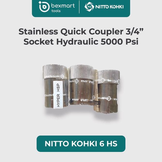 Jual Diskon Nitto Kohki HSP cupla 6 HS quick coupler 3/4 inch socket hydraulic bex90 Diminati ...