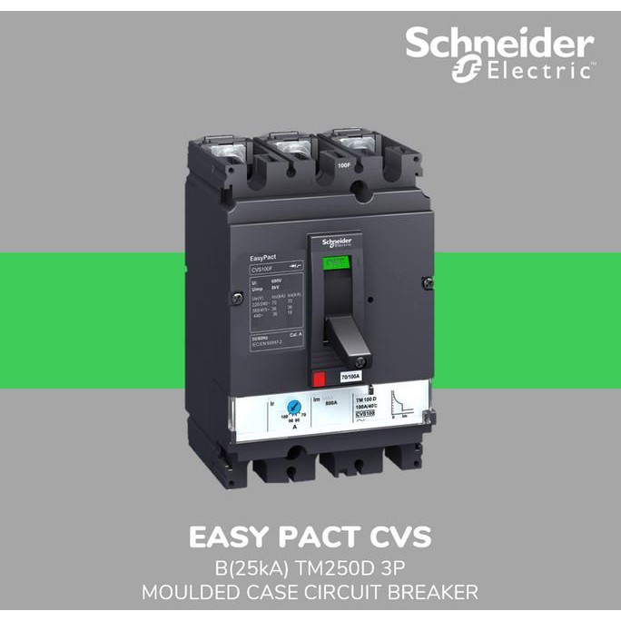 Jual Schneider Compact CVS250B Mccb 250A 3P 25Ka - LV525303 | Shopee ...