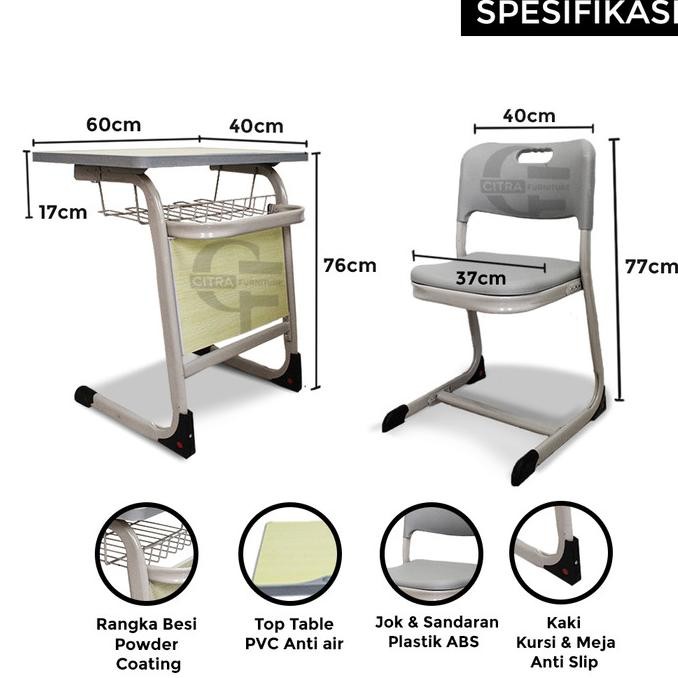 Jual Meja Belajar Sekolah Siswa Besi |Meja Tulis Besi | Shopee Indonesia
