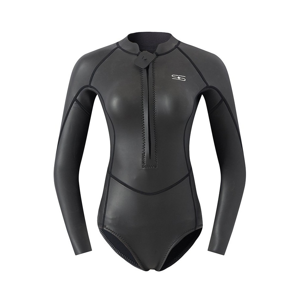 Jual 2mm Diving Suit Women Snorkeling Swimsuit Long Sleeve Warm Wet ...