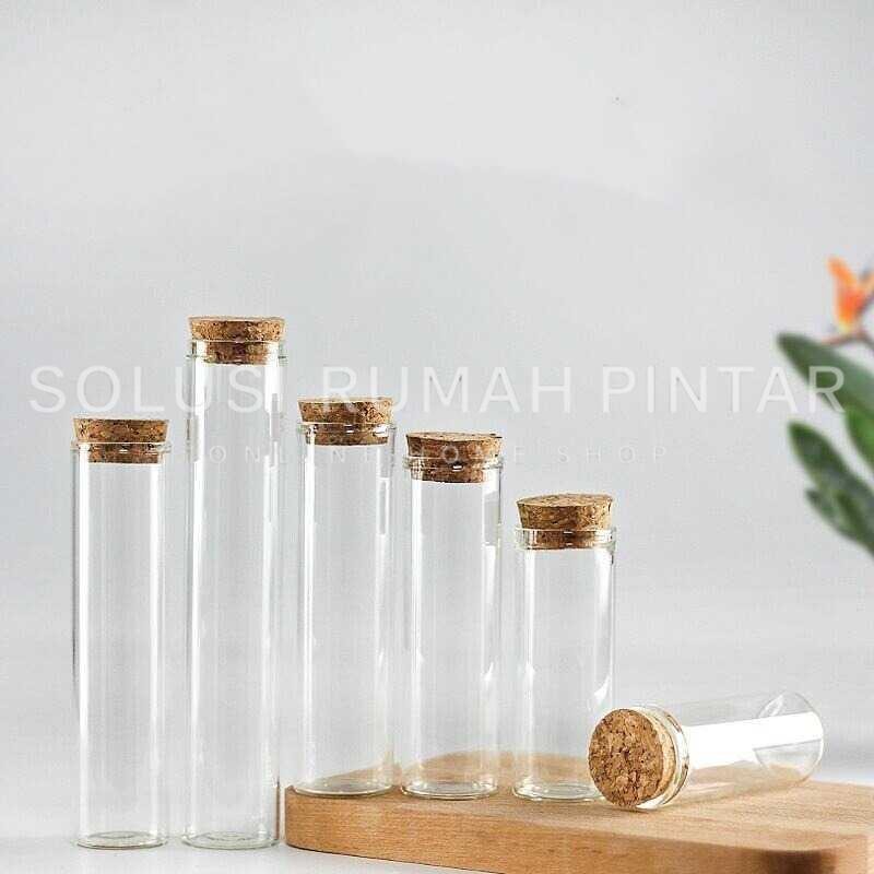 Jual Toples Tabung Kaca Borosilikat Penyimpanan Makanan dengan Tutup ...