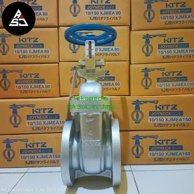 Jual 4 inch gate valve kitz fchi cast iron jis 10k original 100% | Shopee Indonesia