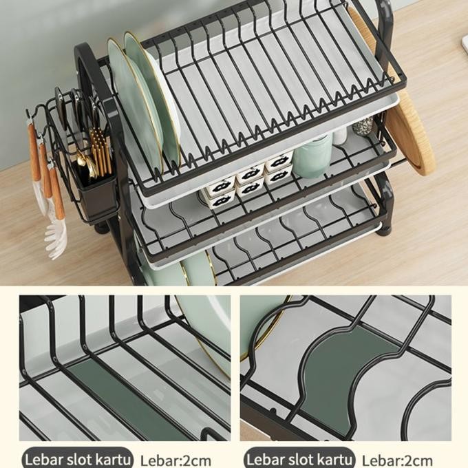 Jual Rak Piring Rak Cuci Piring Rak Pengering Piring Susun Dish Drainer ...