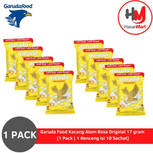 Jual Garuda Food Kacang Atom Rasa Original 17 gram [1 Pack | 1 Renceng ...