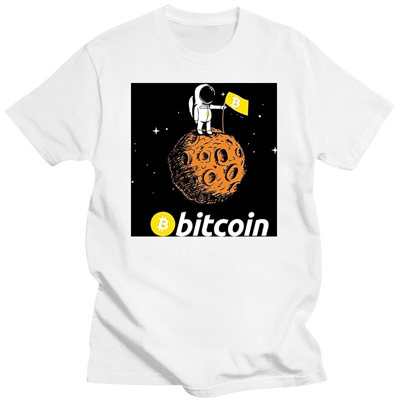 Jual Bitcoin Btc Crypto Ke Bulan Menampilkan Kaos Astronot Kaos Keren ...