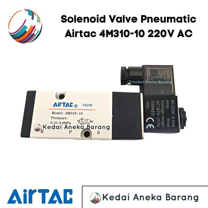 Jual Solenoid Valve Airtac 4M310-10 4M310 10 220V AC / 24V DC Pneumatic ...