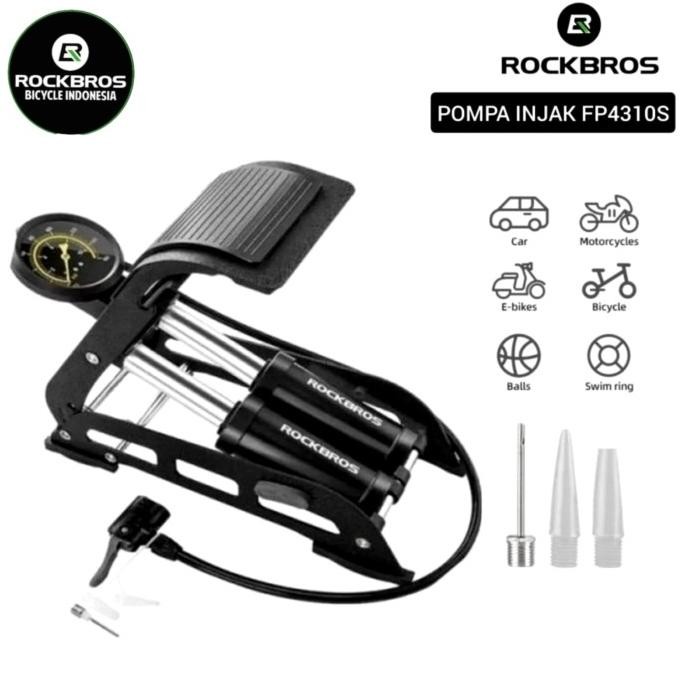 Jual ROCKBROS FP4310S Pompa Sepeda INJAK Foot Air Pump Binocular Barometer | Shopee Indonesia