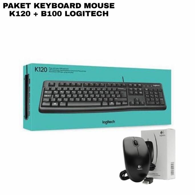 Jual PAKET KEYBOARD MOUSE LOGITECH K120+B100 USB | Shopee Indonesia
