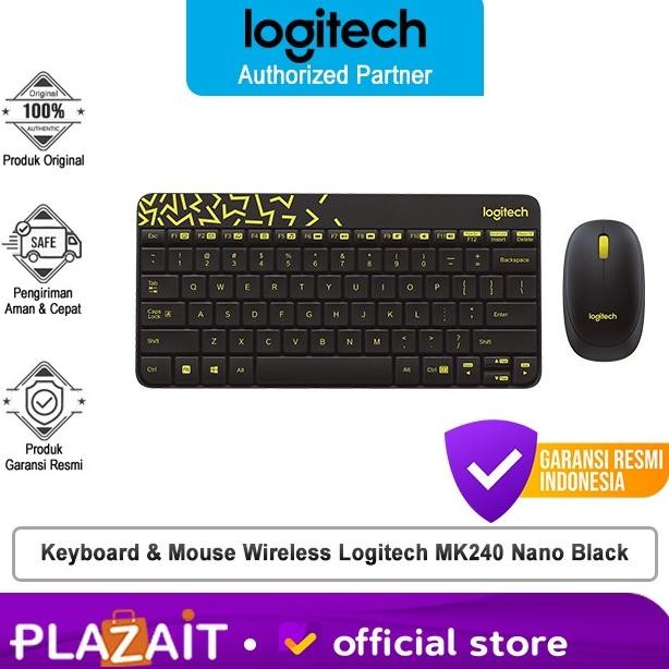 Jual HARGA DISC - Keyboard & Mouse Wireless Logitech MK240 Nano Black ...
