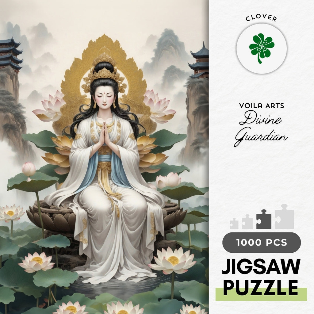 Jual CLOVER T10-022 Guanyin • Divine Guardian 1000 PCS Plastic Jigsaw ...