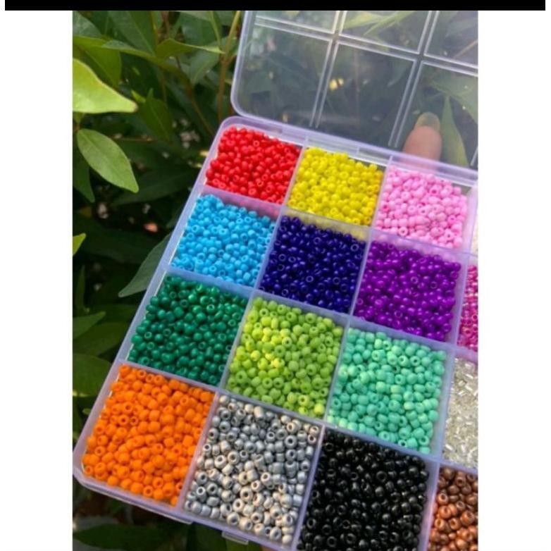 Jual Original Discon Shopee - 24 Warna 1 Box Sekat Manik Bonus Tali ...