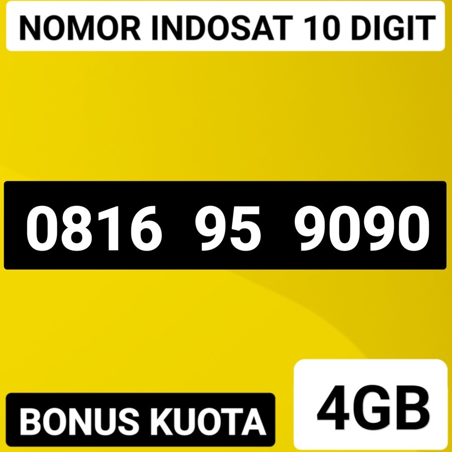 Jual PERDANA INDOSAT 10 DIGIT PRABAYAR ISI ULANG 0816 95 9090 4G 5G | Shopee Indonesia
