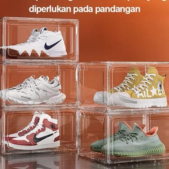 Jual Kotak Sepatu Transparan Tempat Simpan Sneakers Shoe Box Full ...