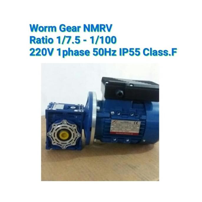 Jual Gear Box Nmrv 50 Ratio 1:30 C/W Motor 1/2Hp 1Phase 4Pole B5 ...
