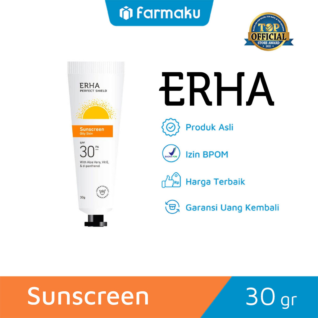 Jual Erha Perfect Shield Sunscreen Oily Skin SPF 30 PA++ 30 gr | Shopee Indonesia