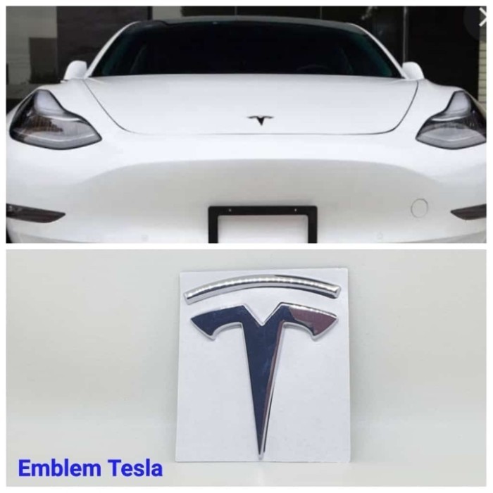 Jual Emblem/Logo Mobil TESLA asli bahan besi + Lem perekat | Shopee ...