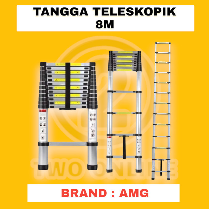 Jual Tangga Lipat Aluminium Teleskopik 8M Single Telescopic Ladder 8 M ...