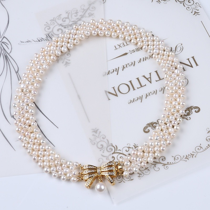 Jual 4-5Mm Kalung Rajutan Tangan Gesper Ikatan Simpul Rantai Mutiara ...