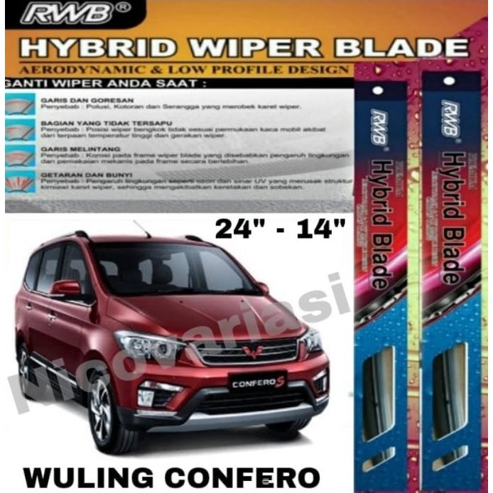 Jual Wiper Hybrid Blade Rwb Original Wiper Mobil Wuling Confero 24 - 14 ...