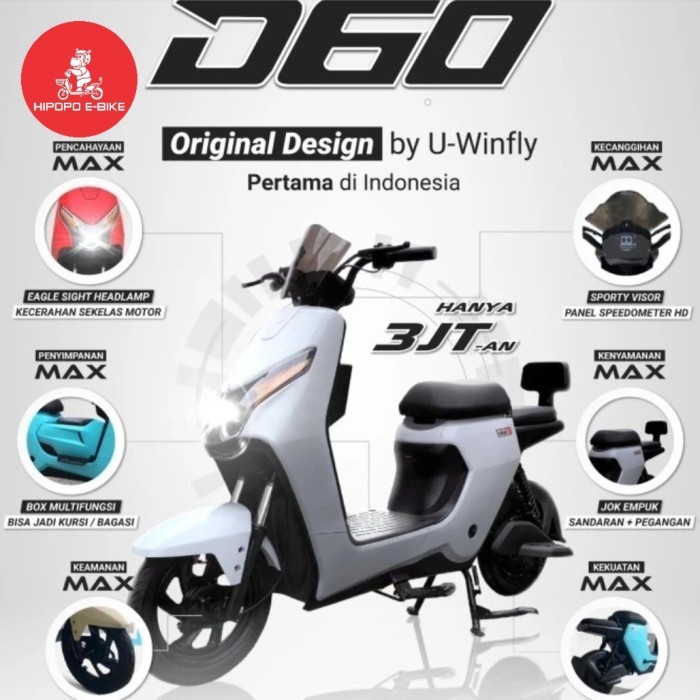 Jual Uwinfly D60 Sepeda Listrik 450w Garansi Resmi, M60 D8D | Shopee ...