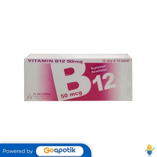 Jual VITAMIN B12 AFI FARMA 50 MCG BOX 100 TABLET | Shopee Indonesia
