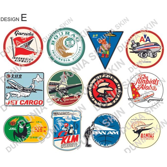 Jual Travel Label / Sticker Koper Rimowa Design E - Airlines Mix Garuda ...