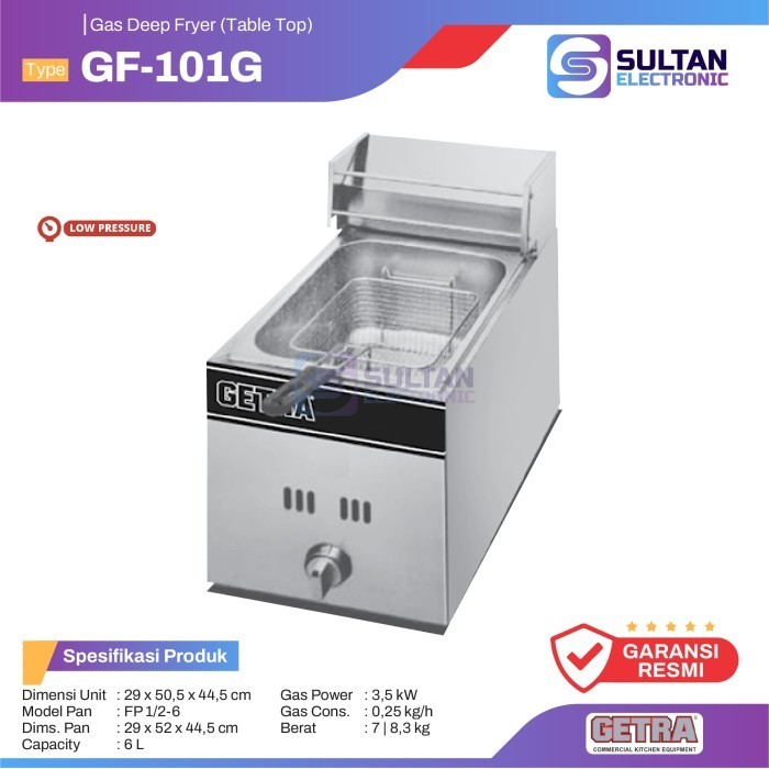 Jual GETRA Table Top Gas Deep Fryer GF-101G / GF 101G / GF101G Penggorengan untuk Kentang Goreng ...