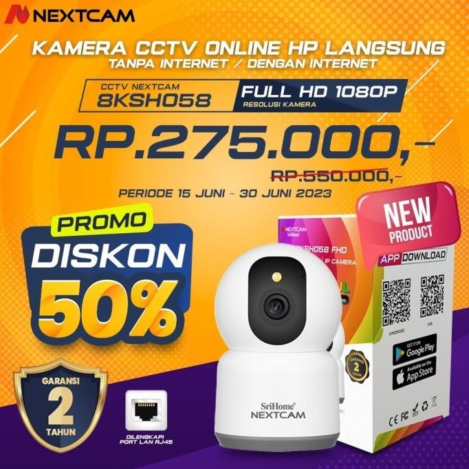 Jual Smart CCTV WIFI Wireles FullHD 1080p PTZ Port LAN Colorful Nextcam ...