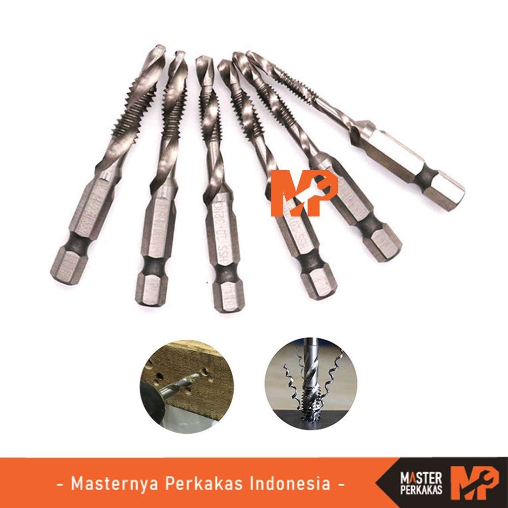 Jual MP Bor Mata Ulir 6in1 AH88 / Tapper Tap Drill / Pembuat Drat / Hex ...