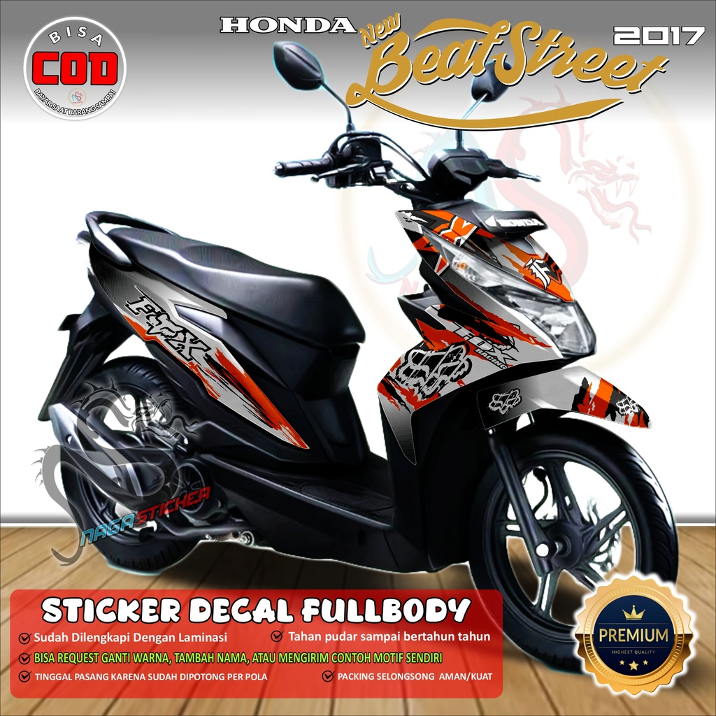 Jual Bisa COD Decal Sticker Motor Full Body Honda Beat Street Fox 2017 ...