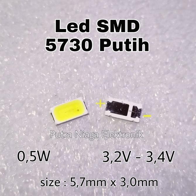 Jual LED 5730 SMD Putih / White 5,7mm x 3,0mm 6000K-6500K putr4n dijamin | Shopee Indonesia