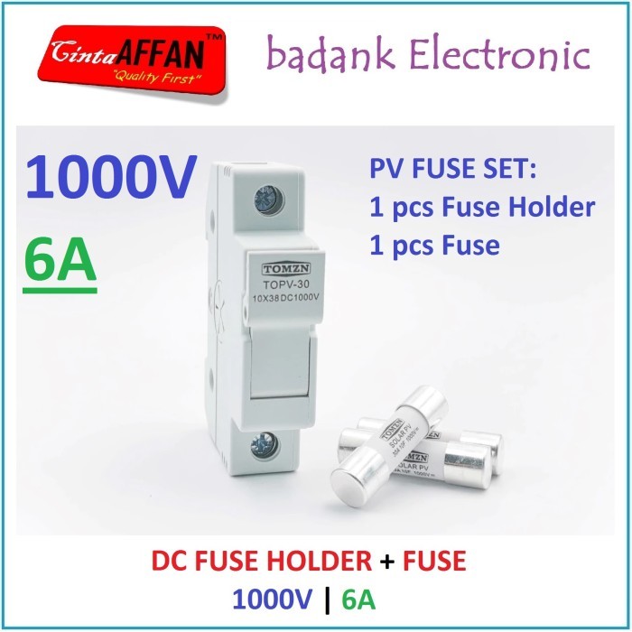 Jual [6A] DC FUSE HOLDER 1P 1000V WITH FUSE LINK 6A | Shopee Indonesia