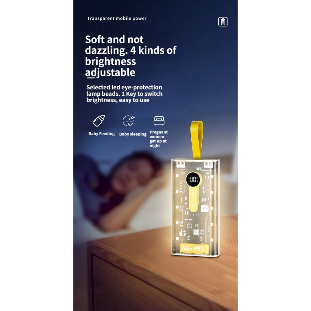 Jual Shark Power Bank Fast Charging PD 66W 10000mAh - KP105 Kabel ...