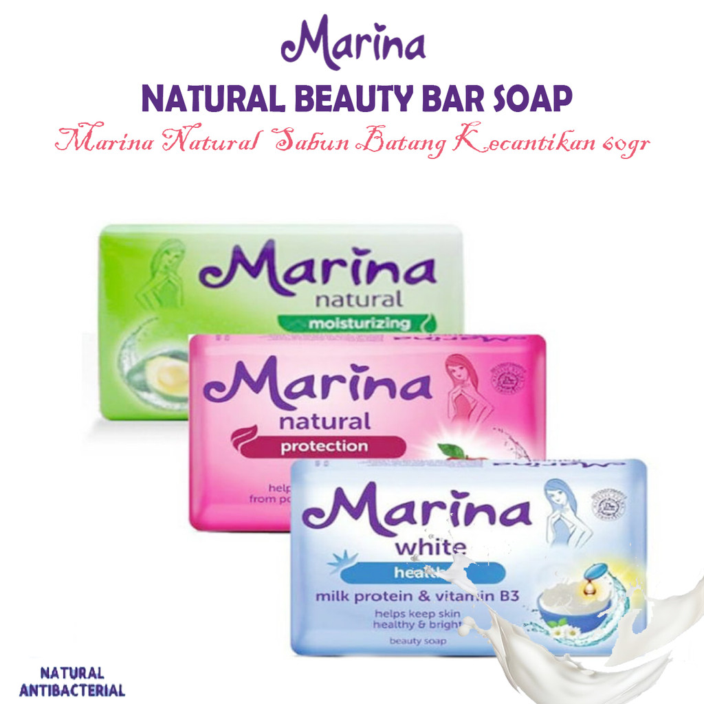 Jual MARINA Soap Bar 60gr Sabun Batang - Sabun Mandi Natural Protect ...