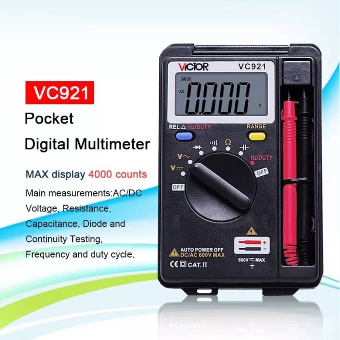 Jual Limited Vc921 Dmm Autorange Pocket Mini Multimeter Digital Avo ...