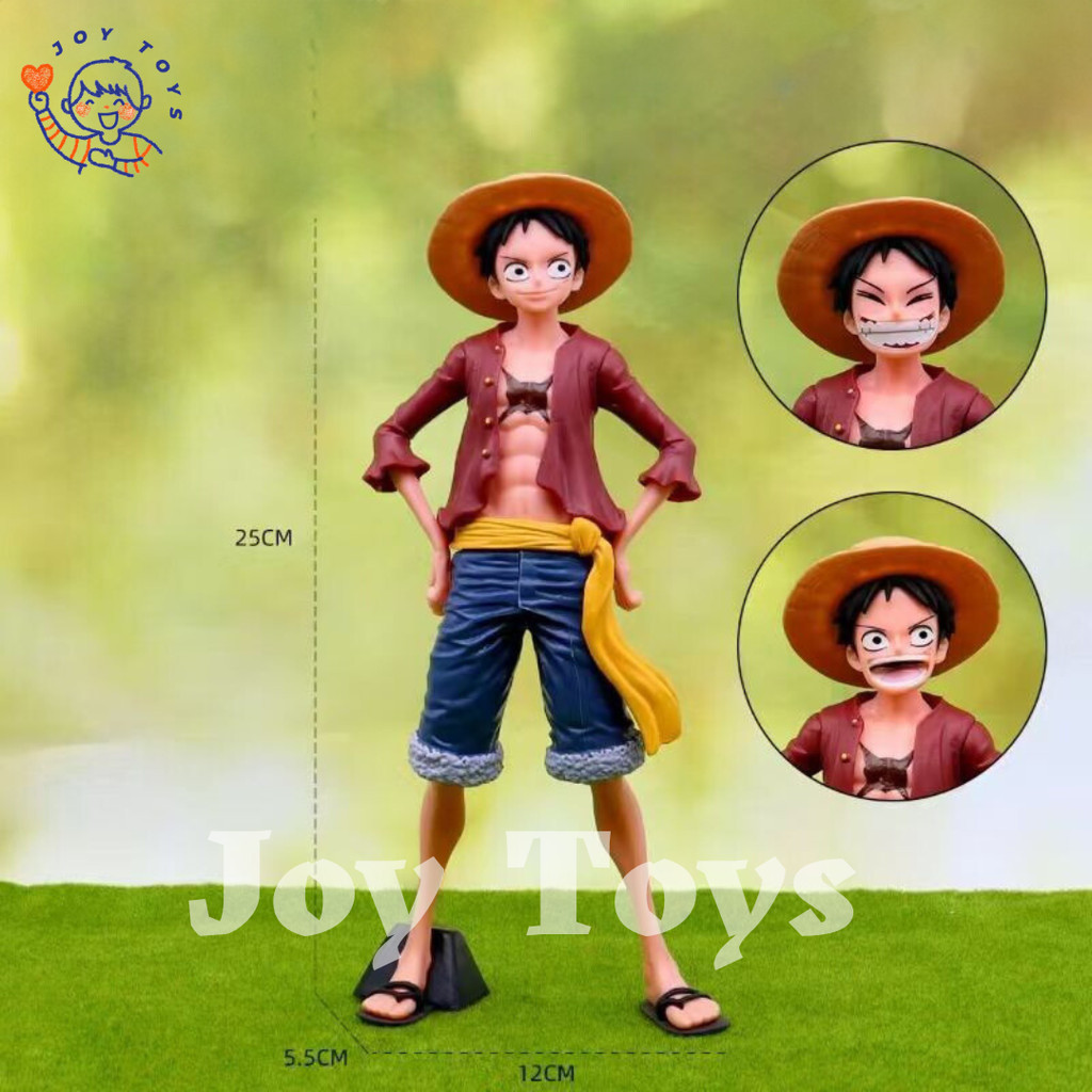 Jual LUFFY STANDING 3 FACE TOPI ATAS 1 PCS 96 ONE PIECE FIGURE TOYS ...