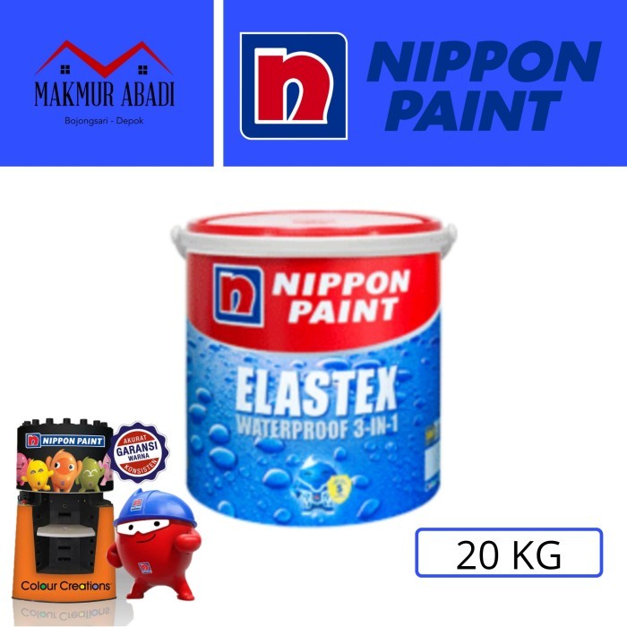 Jual ELASTEX 3 IN 1 (TINTING) 20 KG CAT TEMBOK EKSTERIOR NIPPON PAINT | Shopee Indonesia