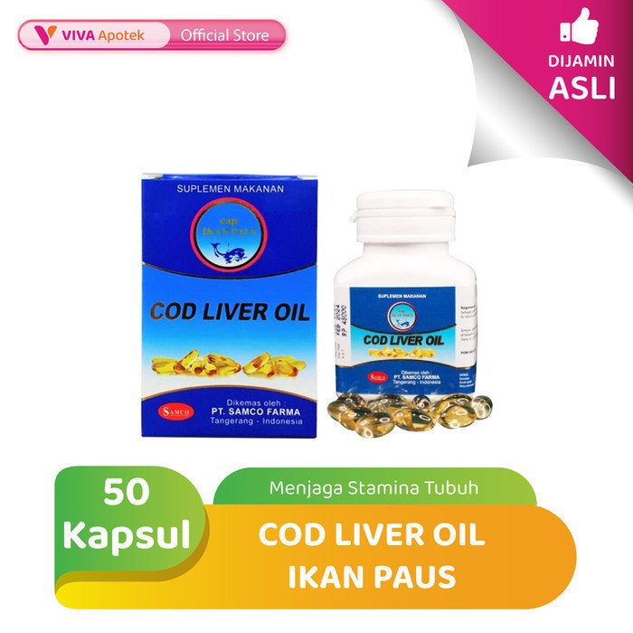 Jual Cod Liver Oil Ikan Paus Suplemen Daya Tahan Tubuh (50 Kapsul ...
